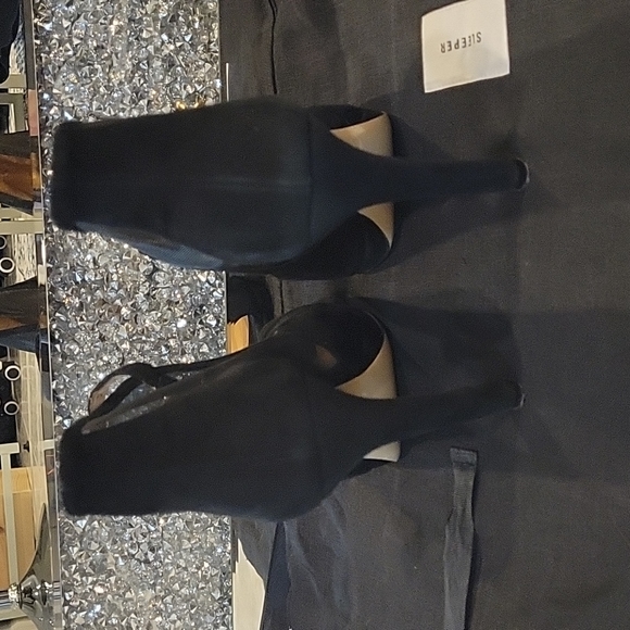 Silvia Rossini | Shoes | Silvia Rossini Black Open Toe Suede Pumps ...